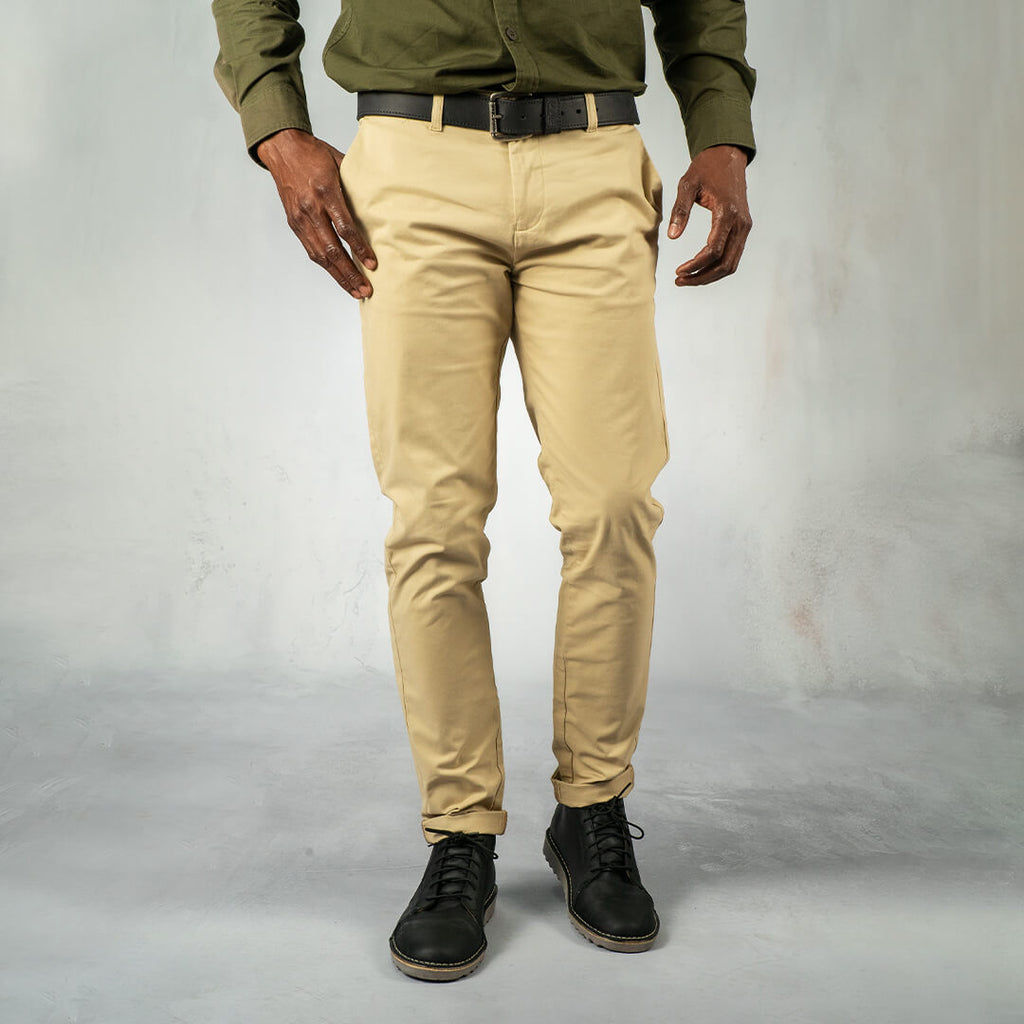 Slim Fit Chinos Stone - Curve Gear